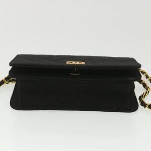 CHANEL | Bags | Chanel Chain Shoulder Bag Cotton Black Cc Auth Bs4439 ...